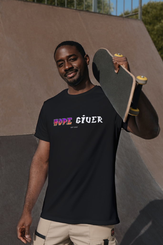 Men’s Cotton T-shirt “Hope Giver” graffity letters (Regular or ...